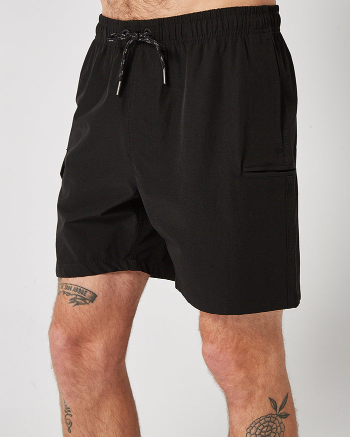 Jetpilot Jet-Lite Mens Elasticated Boardshort - Black