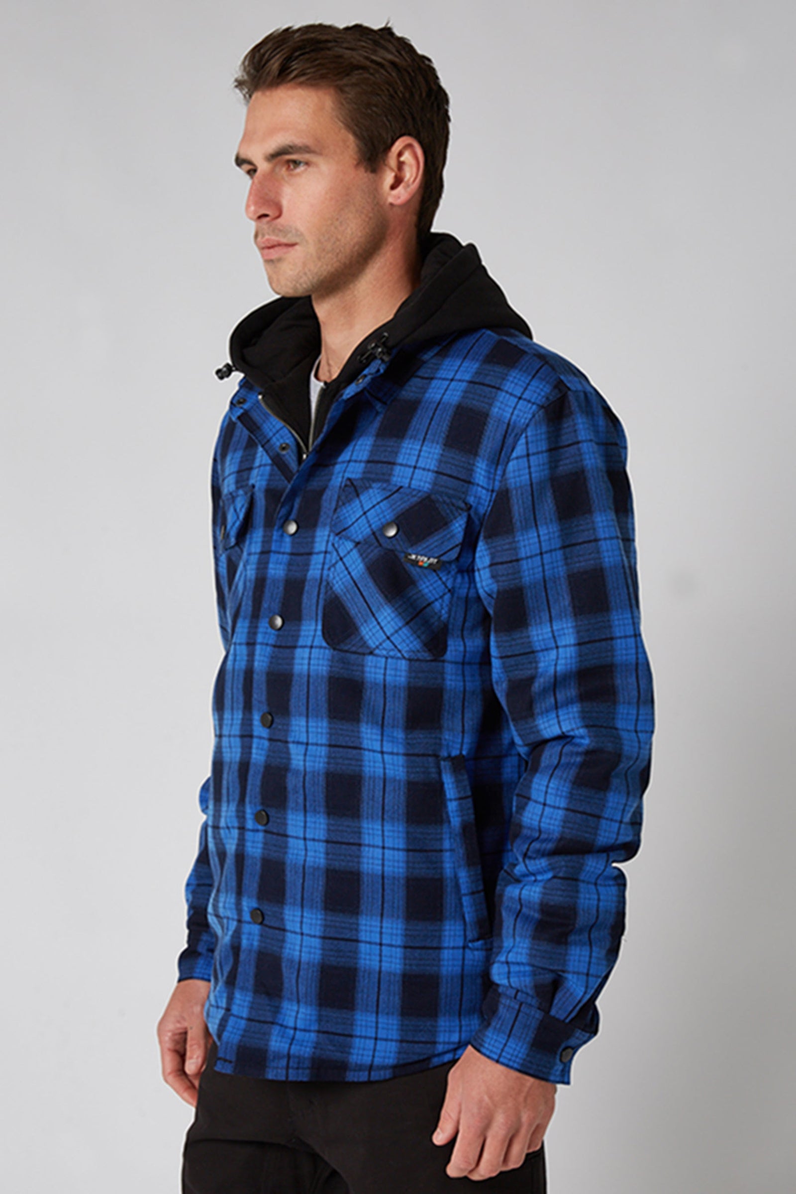 Jetpilot Quilted Mens Flannel Jacket - Blue
