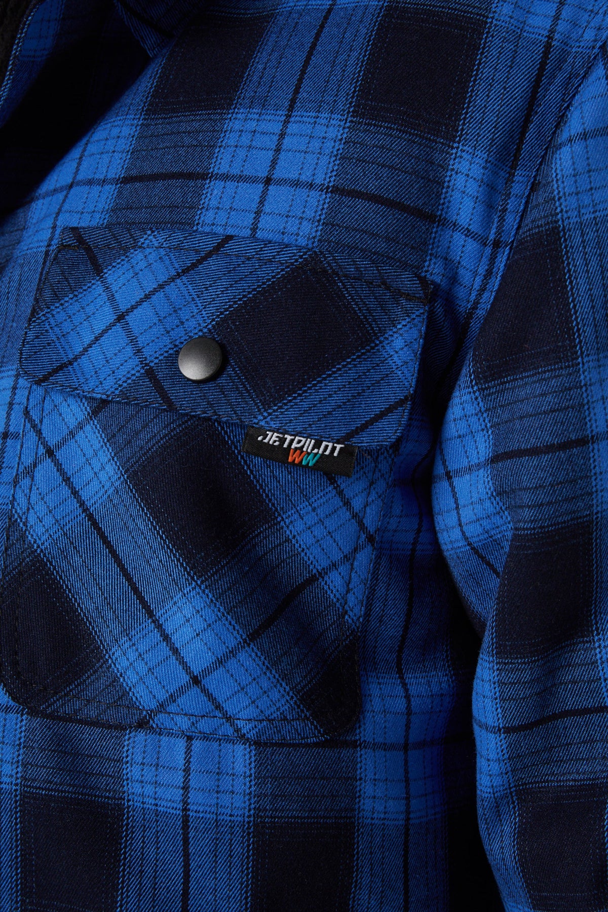 Jetpilot Quilted Mens Flannel Jacket - Blue