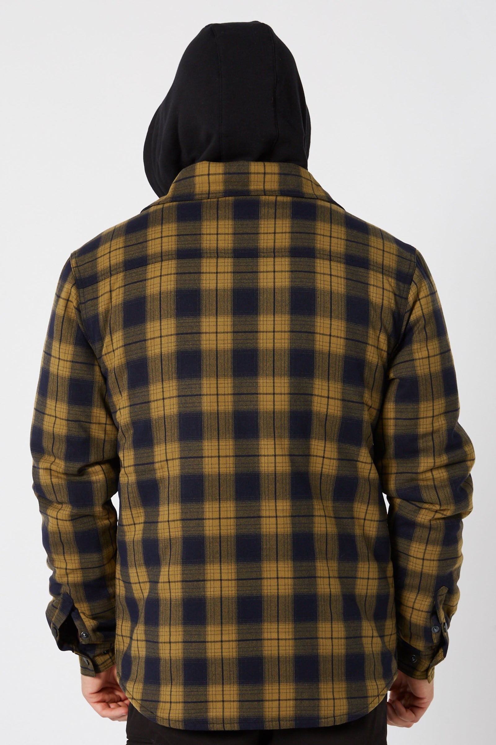 Jetpilot Quilted Mens Flannel Jacket - Mustard