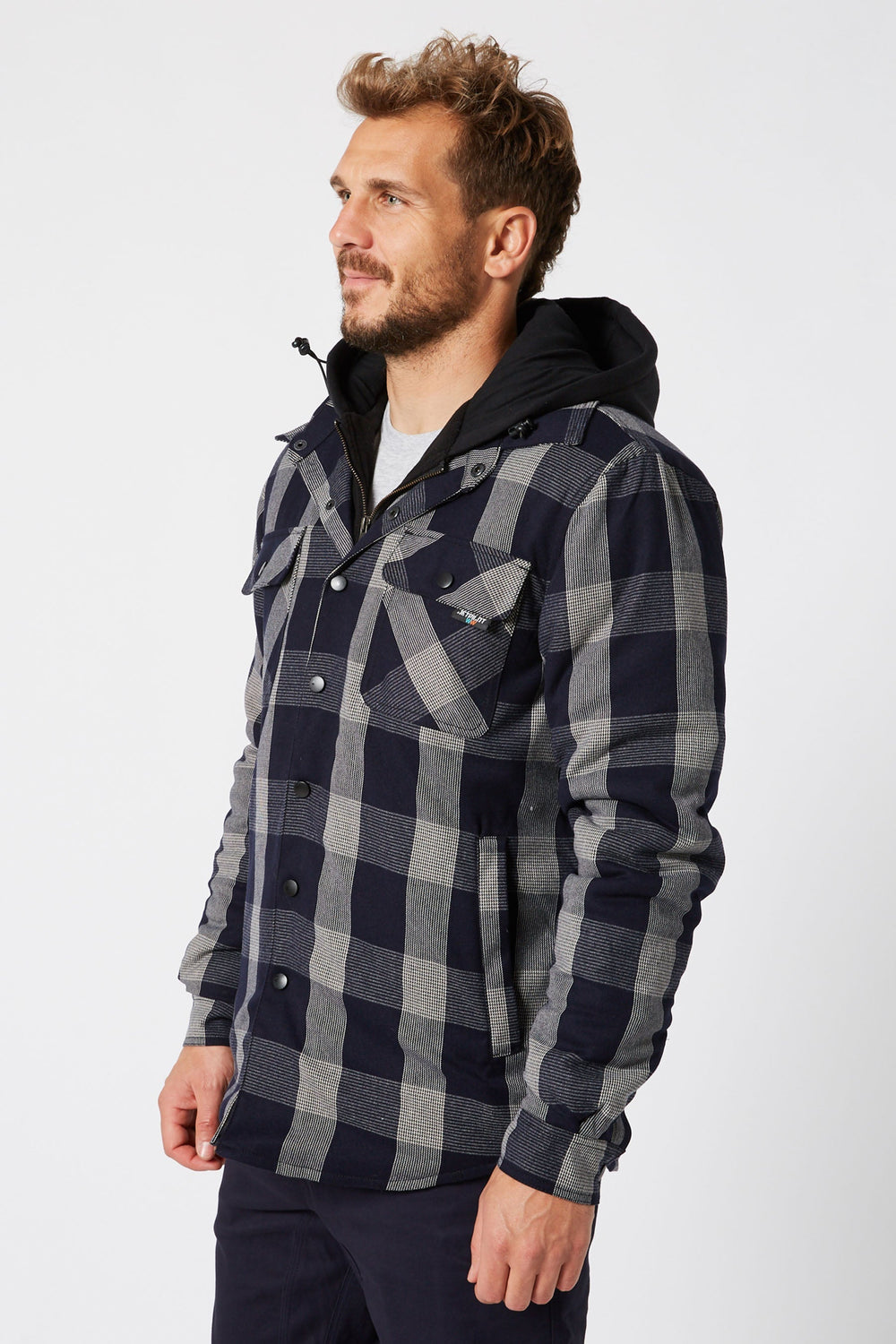 Quilted Flannel Jacket - Black
