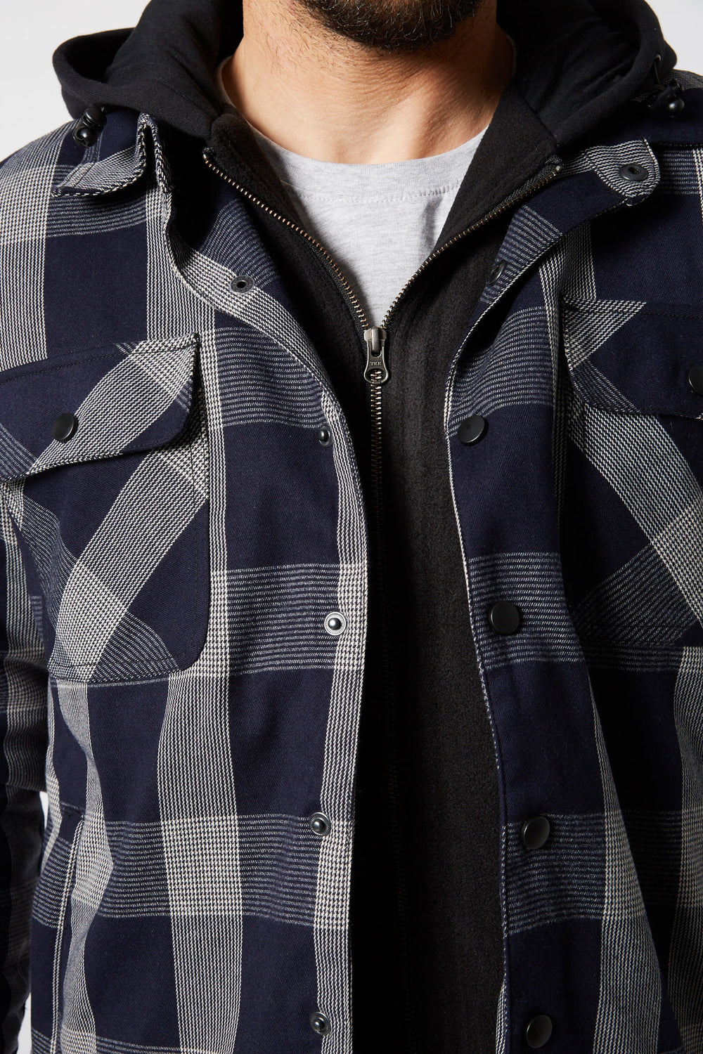 Jetpilot Quilted Mens Flannel Jacket - Black