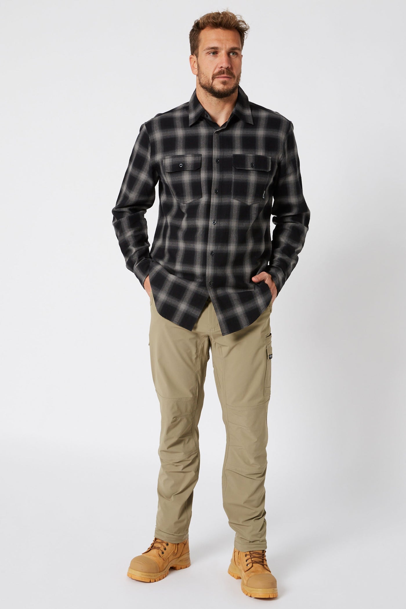 Jetpilot Mens Flannel Shirt - Black