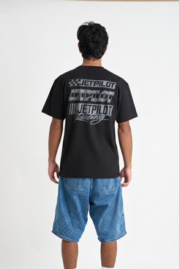 Jetpilot Stacked Racing Tee - Black